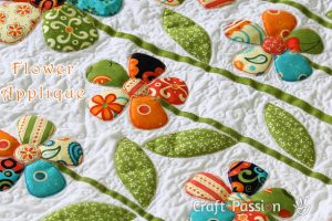 Free Flower Applique Pattern With Leaf & Stem • Craft Passion