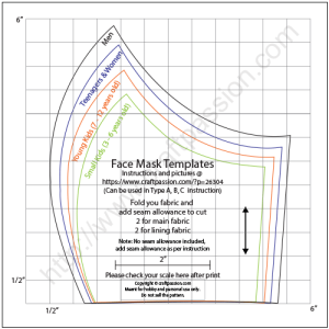 Face Mask Pattern (FREE), 4 Sizes - Best Fit Ever • Craft Passion