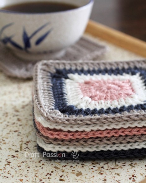Square Crochet Coaster Pattern - Free • Craft Passion