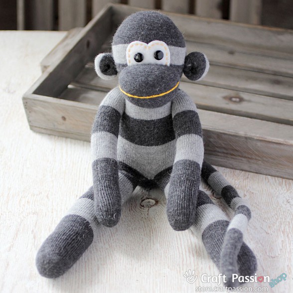 Sock Monkey Stuffed Animal • Free Sewing Pattern | Craft Passion