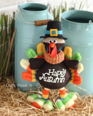 How To Sew Turkey Stuffed Animal From Socks • Free Pattern