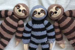 How To Sew Sock Sloth Stuffed Animal, Smie - Free Pattern