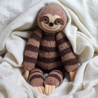 How To Sew Sock Sloth Stuffed Animal, Smie - Free Pattern