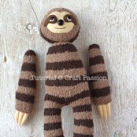 How To Sew Sock Sloth Stuffed Animal, Smie - Free Pattern