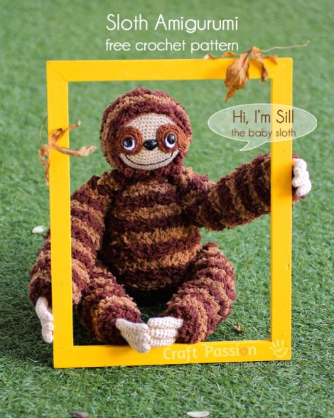 Crochet Sloth Amigurumi - Free Crochet Pattern • Craft Passion