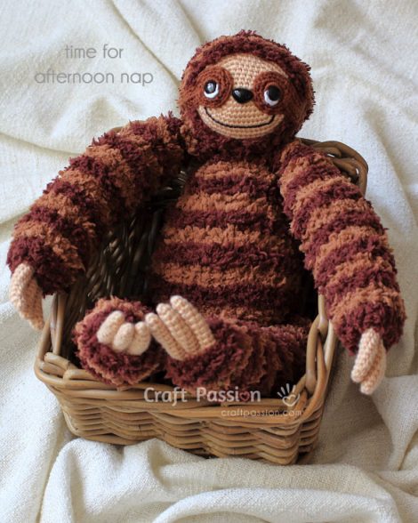 Crochet Sloth Amigurumi - Free Crochet Pattern • Craft Passion