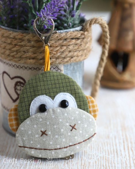 Monkey Key Pouch, Free Sewing Pattern • Craft Passion