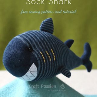 Sock Shark Stuffed Animal, Solo - Free Sewing Pattern & Tutorial