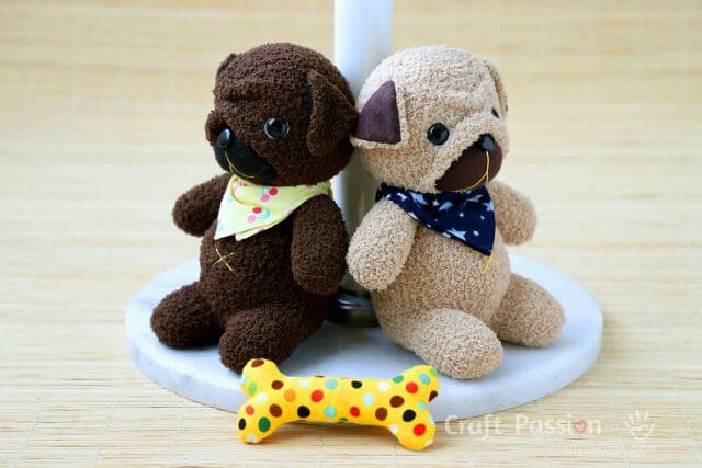 Sock Dog Stuffed Animal (Pug Breed) • Free Sewing Pattern