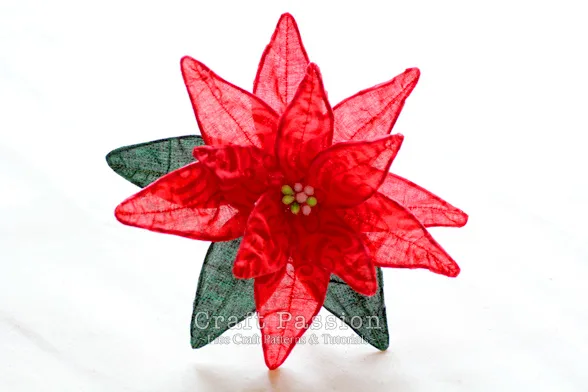 Fabric Poinsettia - DIY Tutorial | Christmas | Craft Passion