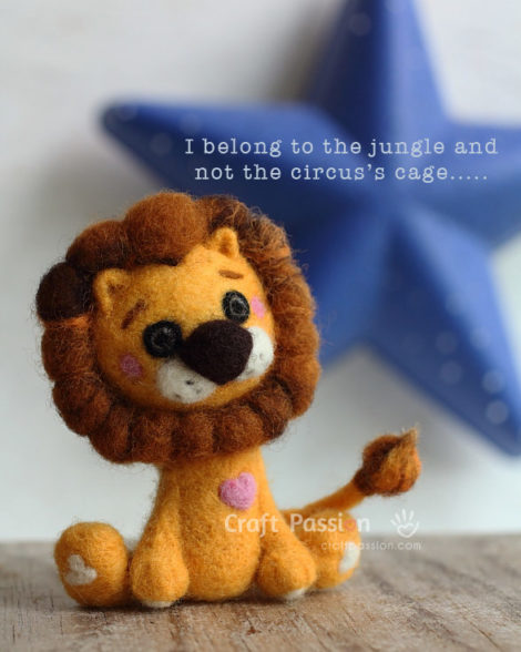 Beautiful Needle Felted Lion - How To Make needle felted animals