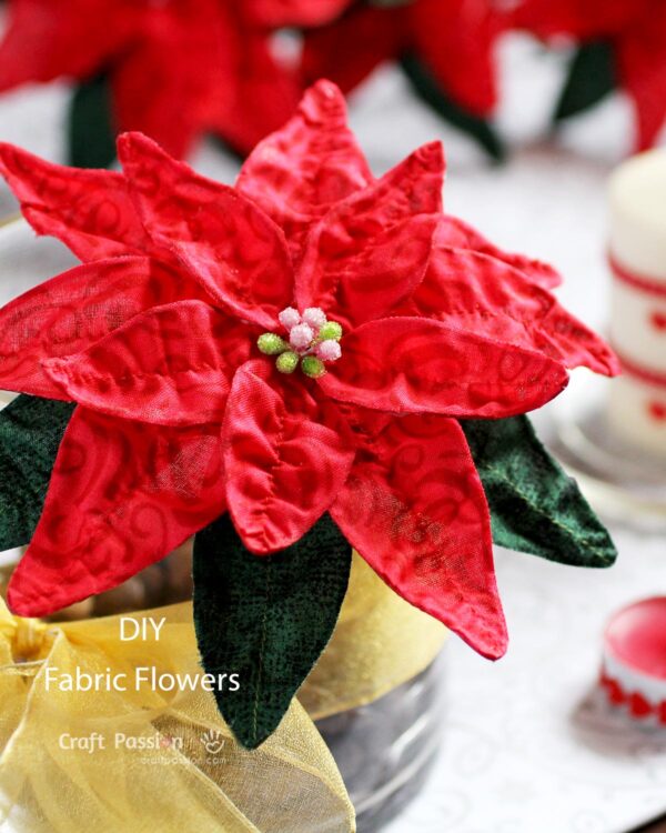 How To Make A Fabric Flower - Poinsettia • Craft Passion
