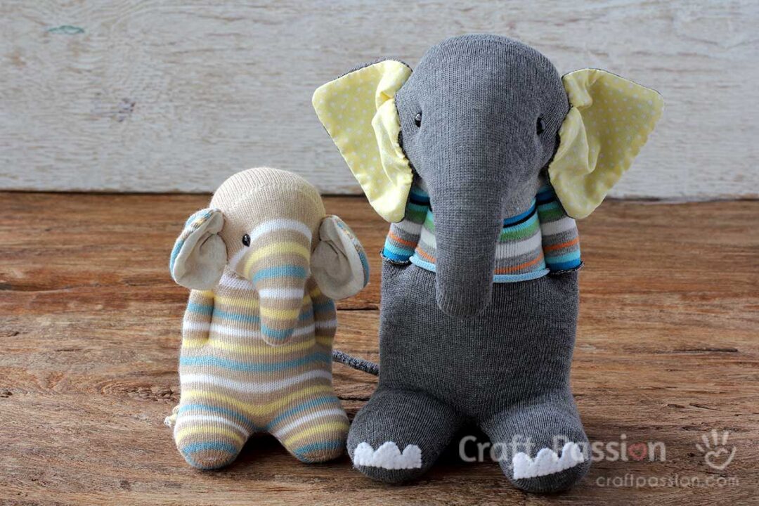 Sock Stuffed Elephant - Free Sewing Pattern • Craft Passion