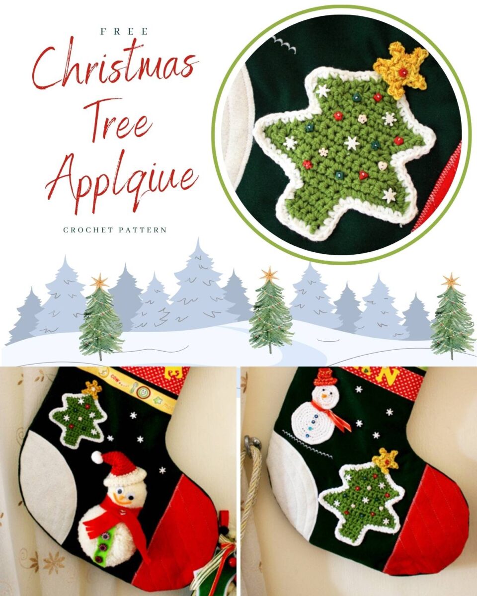 Free Christmas Tree Applique Crochet Pattern • Craft Passion