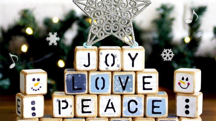 Christmas Wooden Letter Blocks