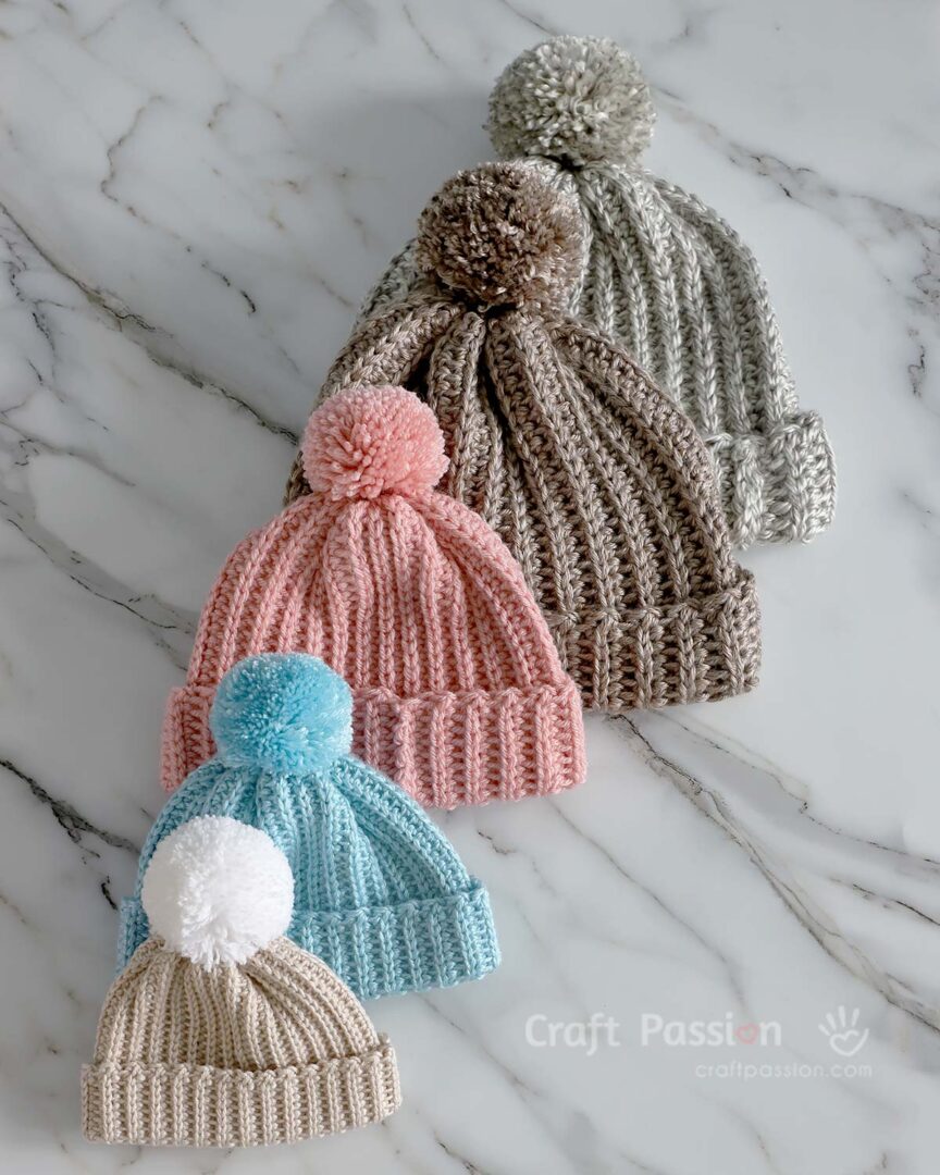 Crochet Beanie - 1 Simple Pattern For 9 Sizes • Craft Passion