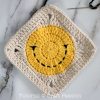 Crochet Smiley Face Pattern In A Granny Square • Free Crochet Pattern