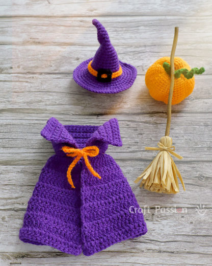 Witch Costume For Amigurumi - 3 Free Patterns • Halloween Crafts