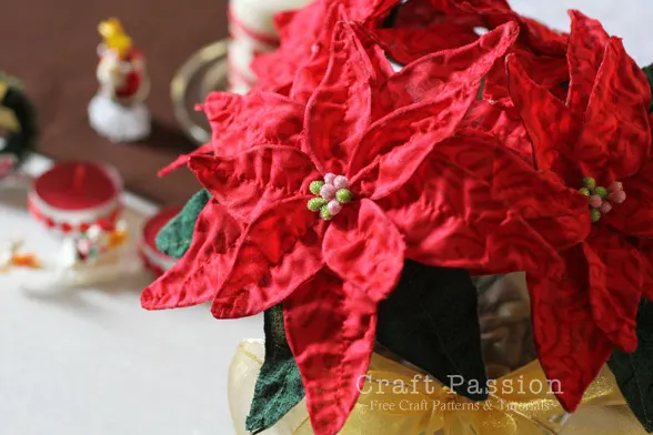 Fabric Poinsettia - DIY Tutorial | Christmas | Craft Passion