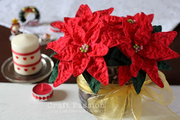 Fabric Poinsettia - DIY Tutorial | Christmas | Craft Passion