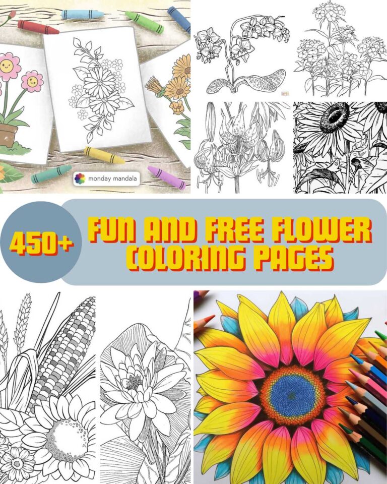 450+ Fun and Free Flower Coloring Pages • Craft Passion