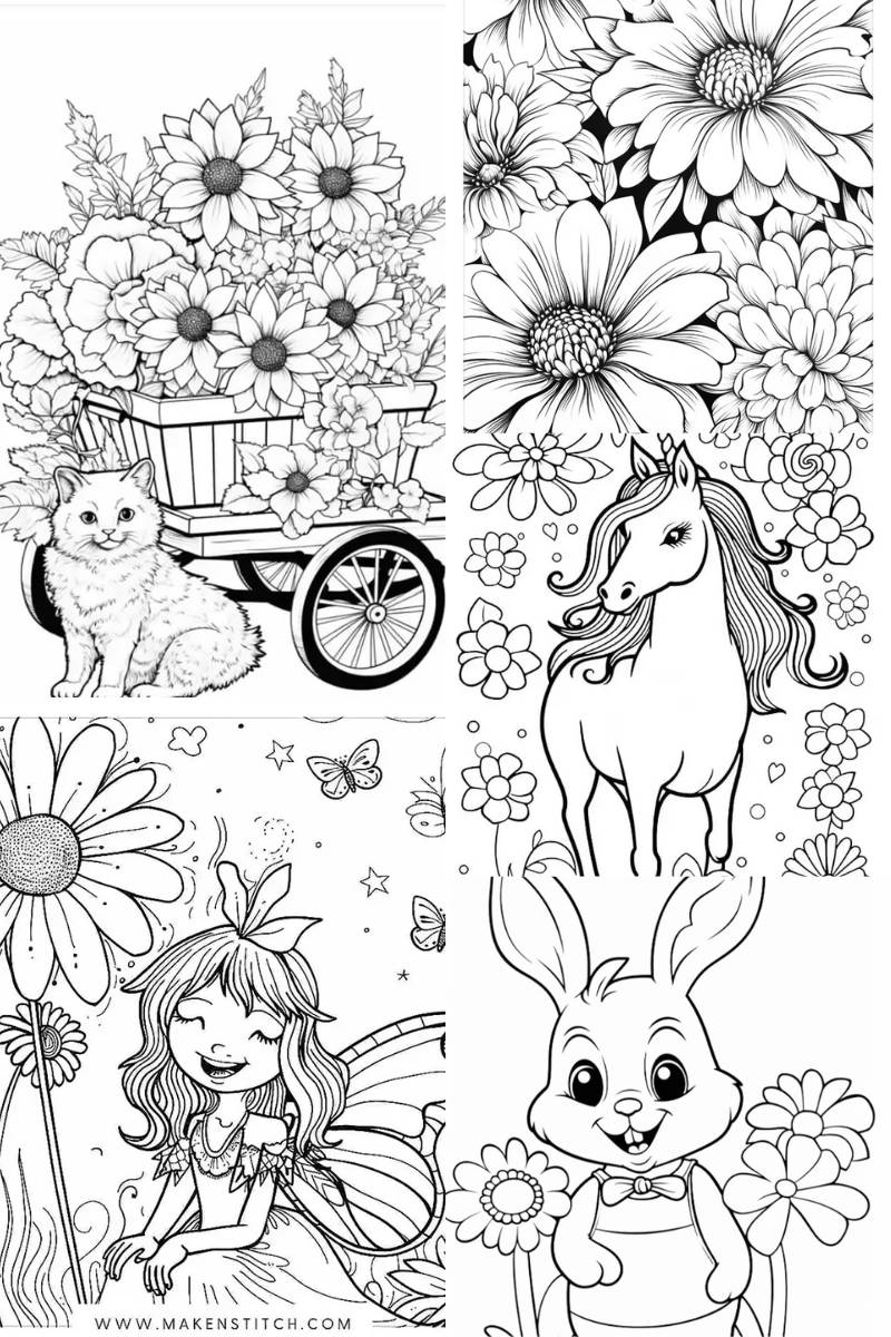 450+ Fun and Free Flower Coloring Pages • Craft Passion