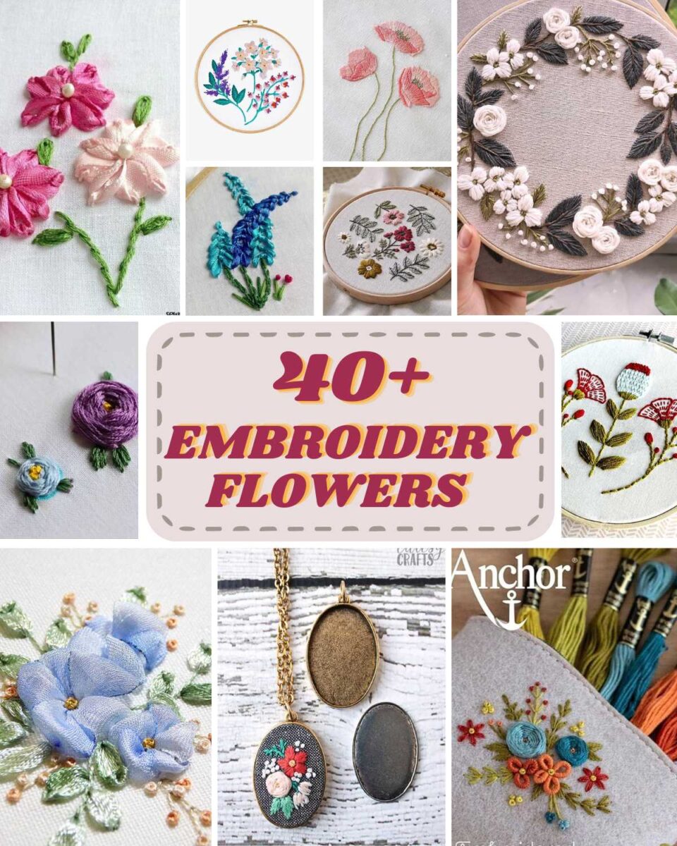 42 Easy Embroidery Flowers with Free Patterns • Craft Passion