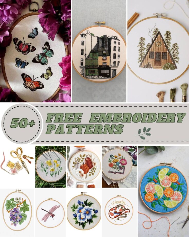 55 Beautiful and Free Embroidery Patterns • Craft Passion
