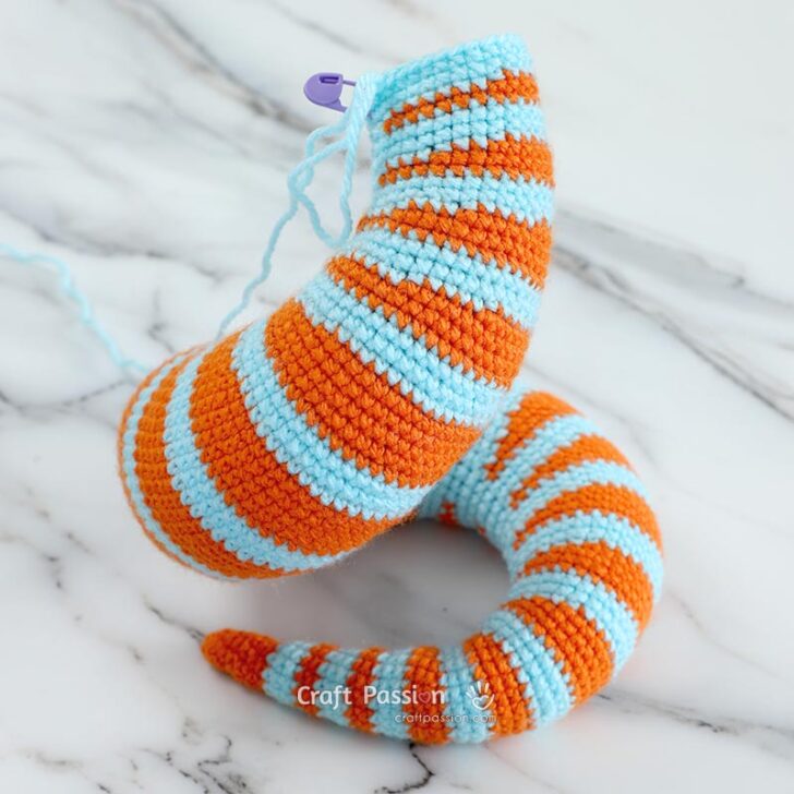 Free Crochet Snake Pattern – Curvy Striped Amigurumi Snake