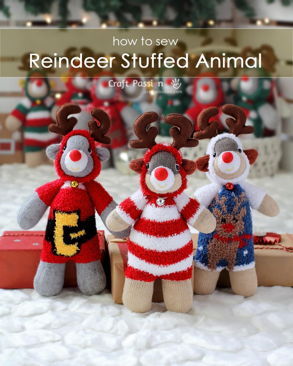 How To Sew Reindeer Stuffed Animal From Socks • Free Pattern