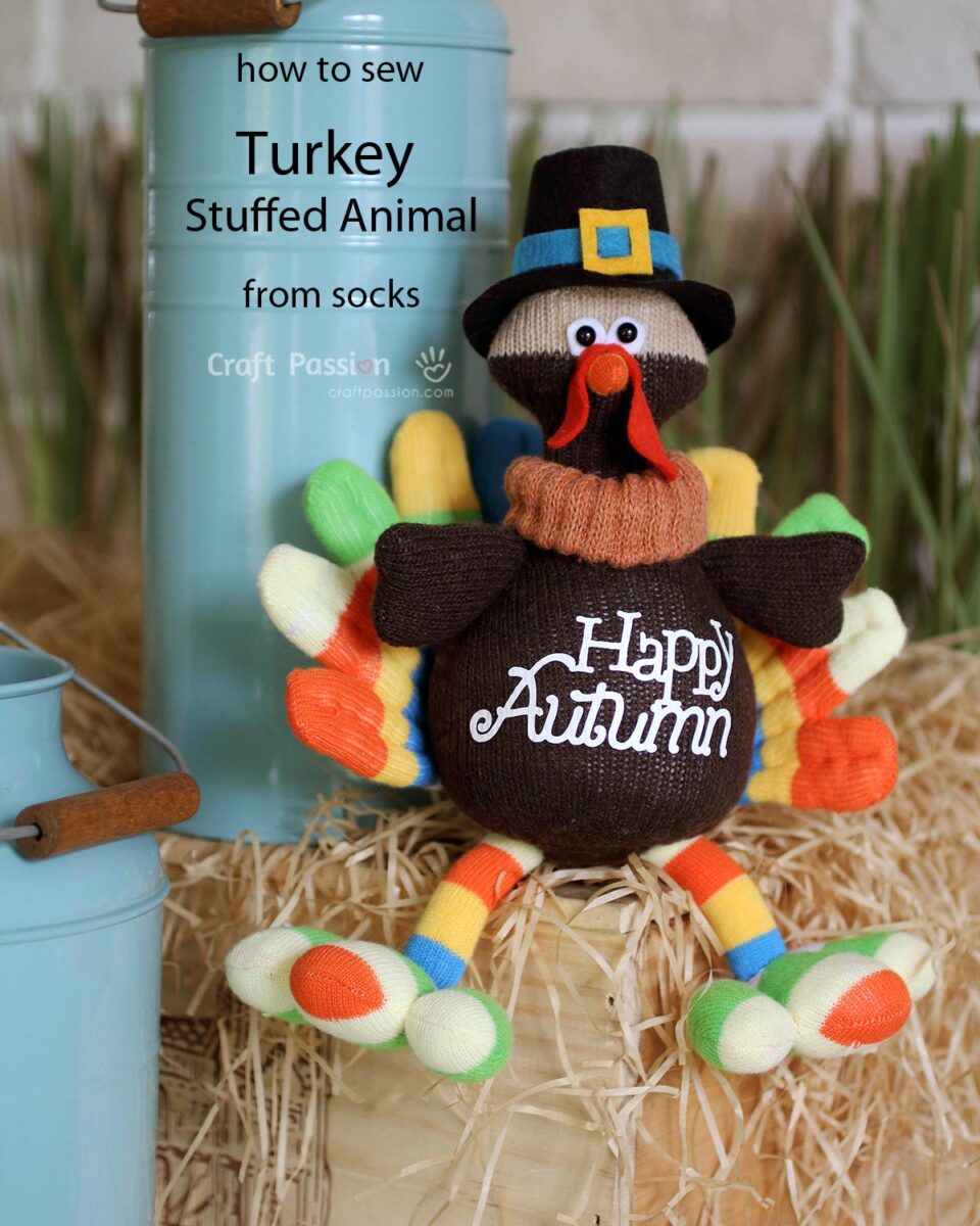 How To Sew Turkey Stuffed Animal From Socks • Free Pattern