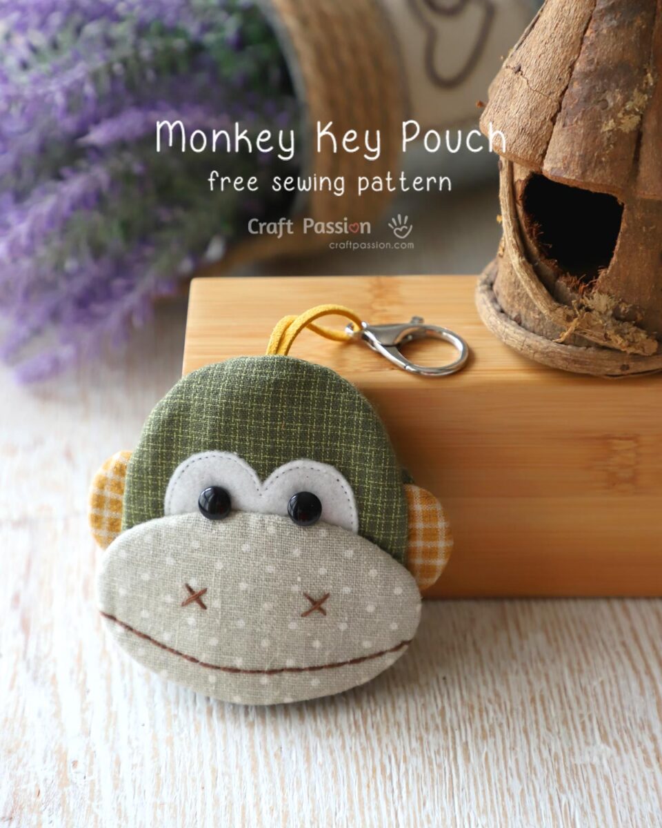 Monkey Key Pouch, Free Sewing Pattern • Craft Passion