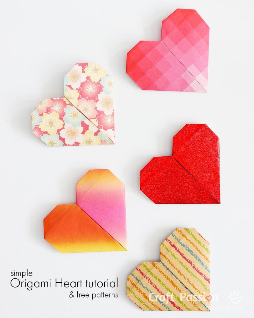 Simple Origami Heart Tutorial and Free Patterns • Craft Passion