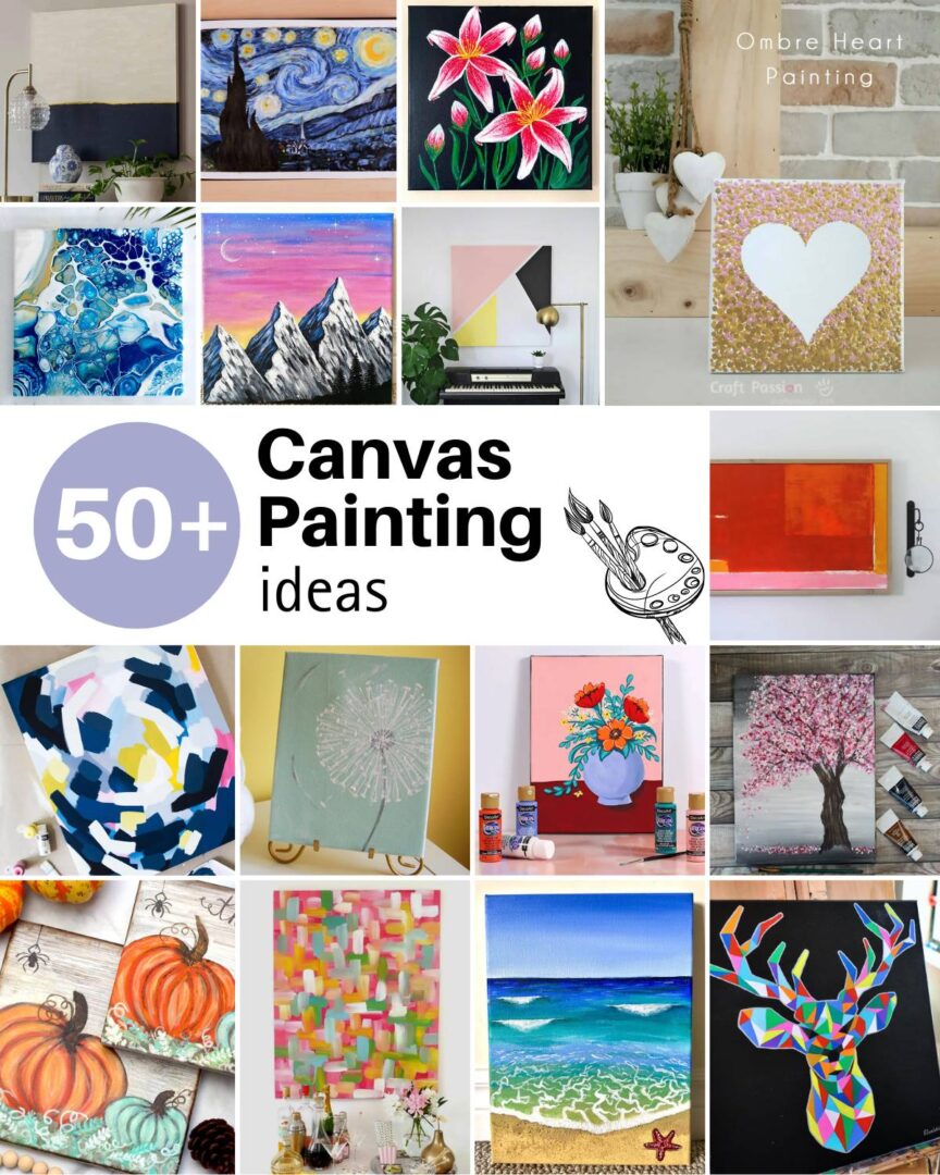 52 Abstract and Creative Canvas Painting Ideas • Craft Passion
