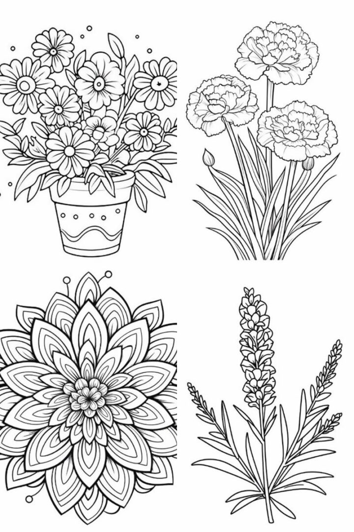 450+ Fun and Free Flower Coloring Pages • Craft Passion